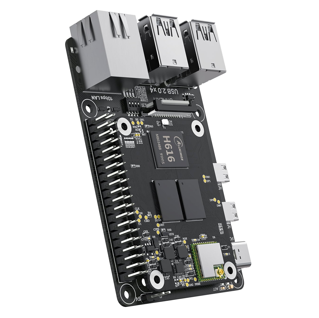 PI4B Adapter Board - Orange 3D